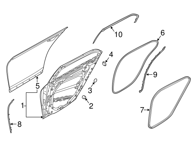 2017-2022 Genesis G90 Panel Assembly Rear Door Right-hand 77004-D2000 ...