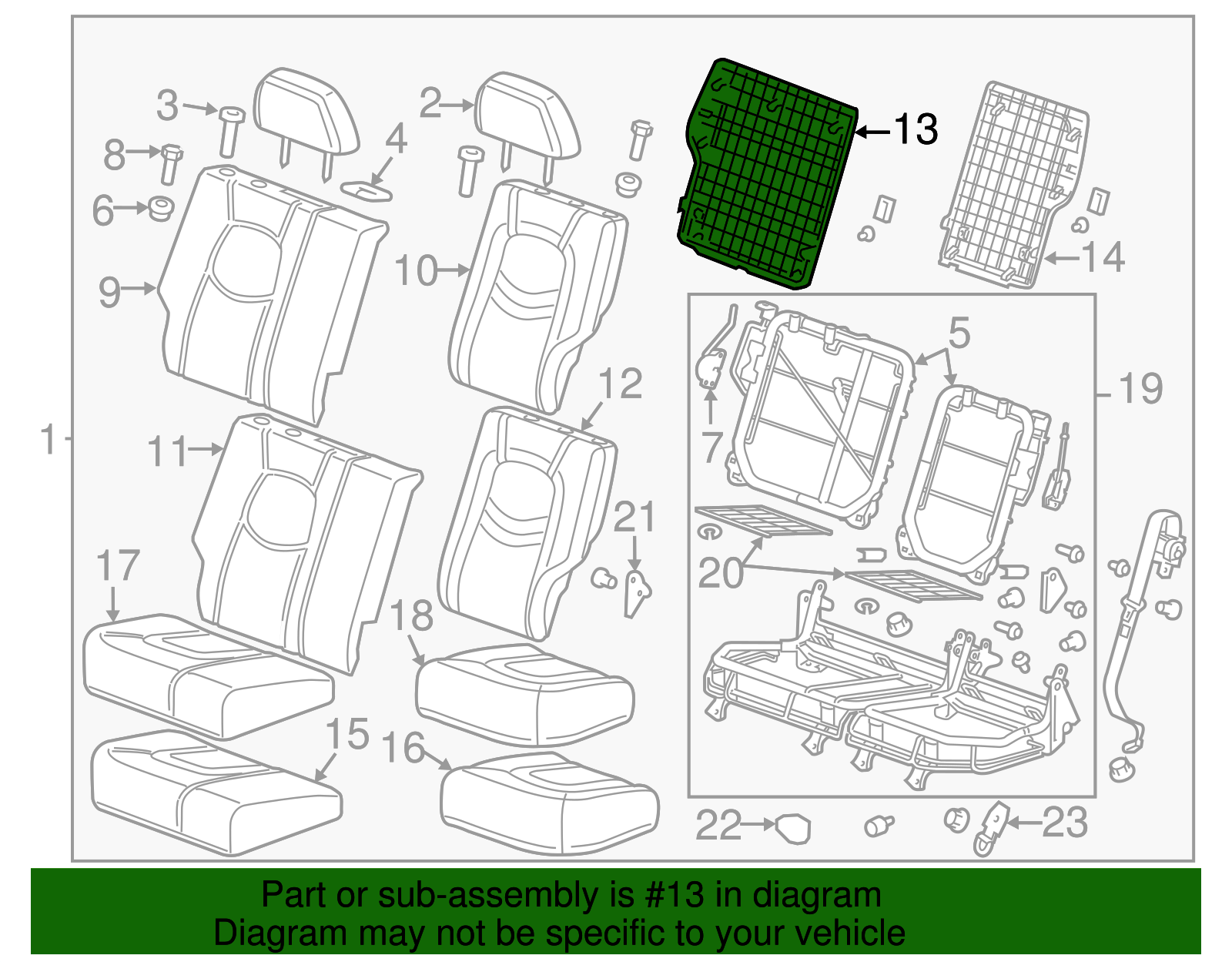 2006-2011 Chevrolet HHR Seat Back Panel 15253508 | Partners Chevy