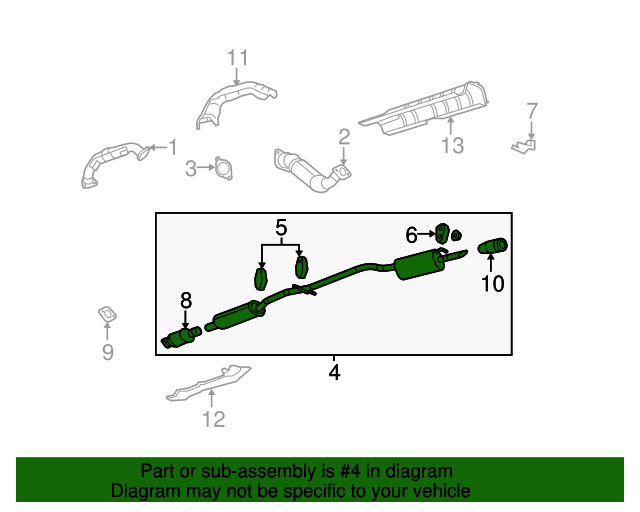 2009-2011 Buick Lucerne Muffler & Pipe 15886961 | GMPartsDirect.com