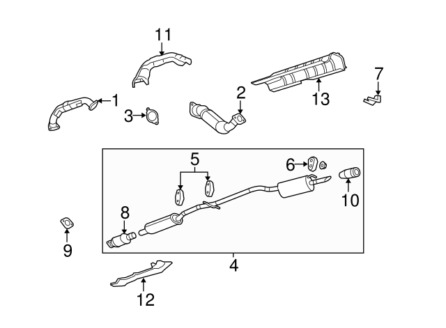2009-2011 Buick Lucerne Exhaust Muffler Assembly with 3-Way Catalytic ...