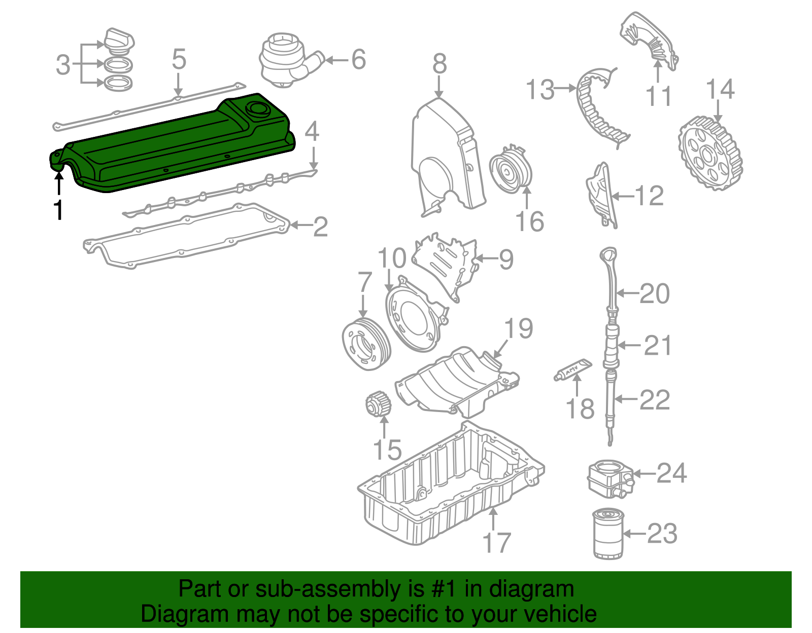 1998-2001 Volkswagen Valve Cover 06A-103-475-C | OEM VW Parts Haus