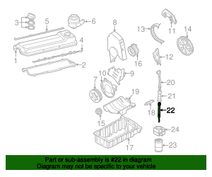 1998-2015 Volkswagen Engine Oil Dipstick Tube 06D-103-634-E | vwpartscente