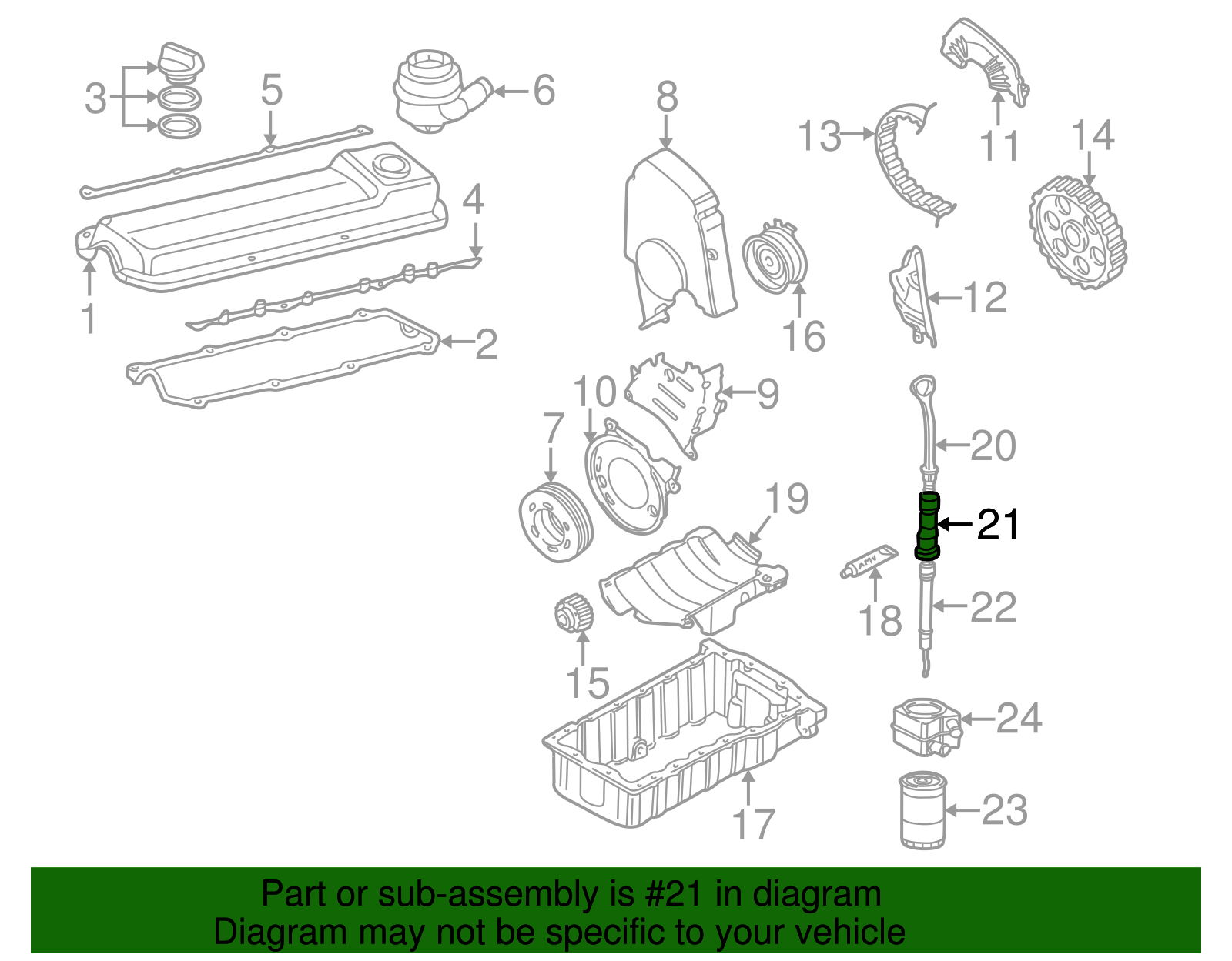 1998-2015 Volkswagen Engine Oil Dipstick Tube 06A-103-663-C | OEM Parts ...