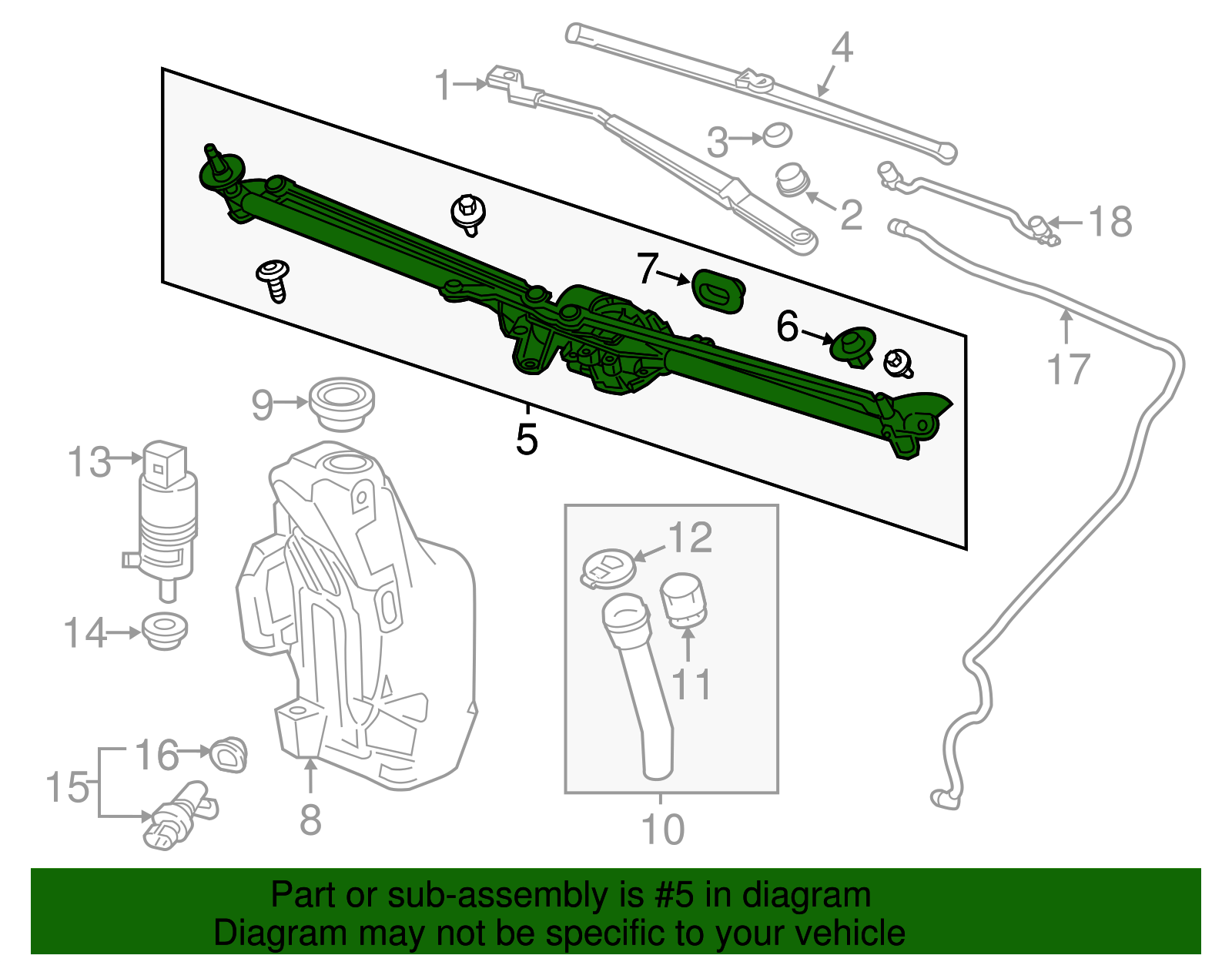 2012-2019 Buick Windshield Wiper Motor Transmission (Linkage) 13262434 ...