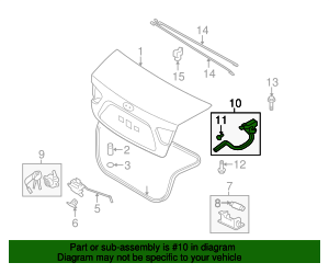 79220-2H000 - Deck Lid Hinge 2007-2010 Hyundai Elantra ...