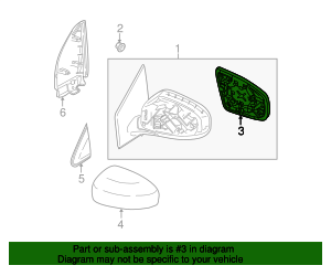 2009-2014 Nissan Murano Mirror Glass 96366-1AA0A | Nissan Parts Central