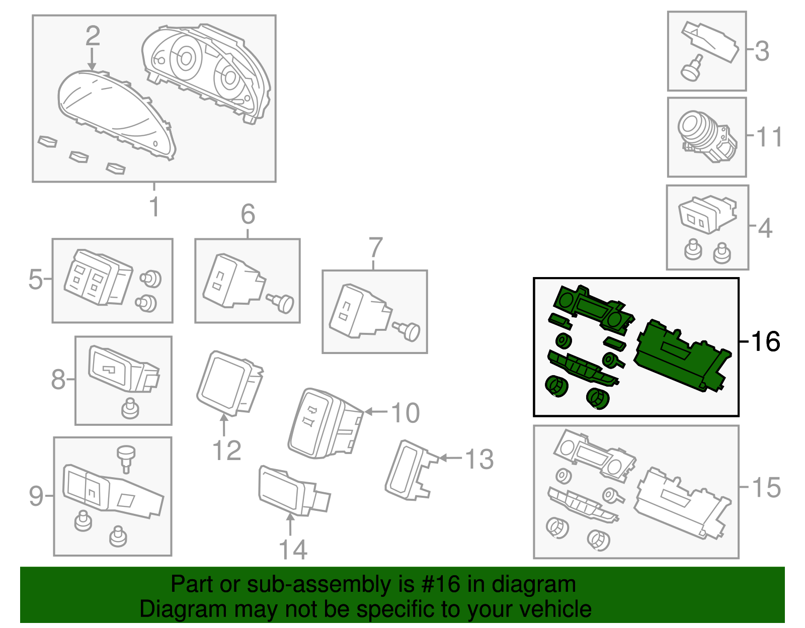 79600-TK8-A41ZA - Dash Control Unit 2011-2012 Honda Odyssey | Honda ...