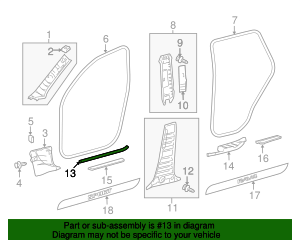 2006-2012 Toyota RAV4 Scuff Plate 67914-0R010-B0 | Toyota Parts