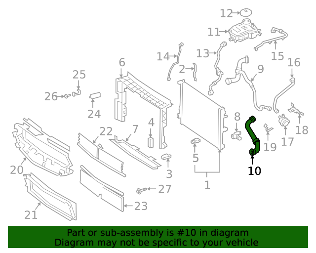247-501-03-82-64 - Radiator Coolant Hose 2019-2023 Mercedes-Benz ...
