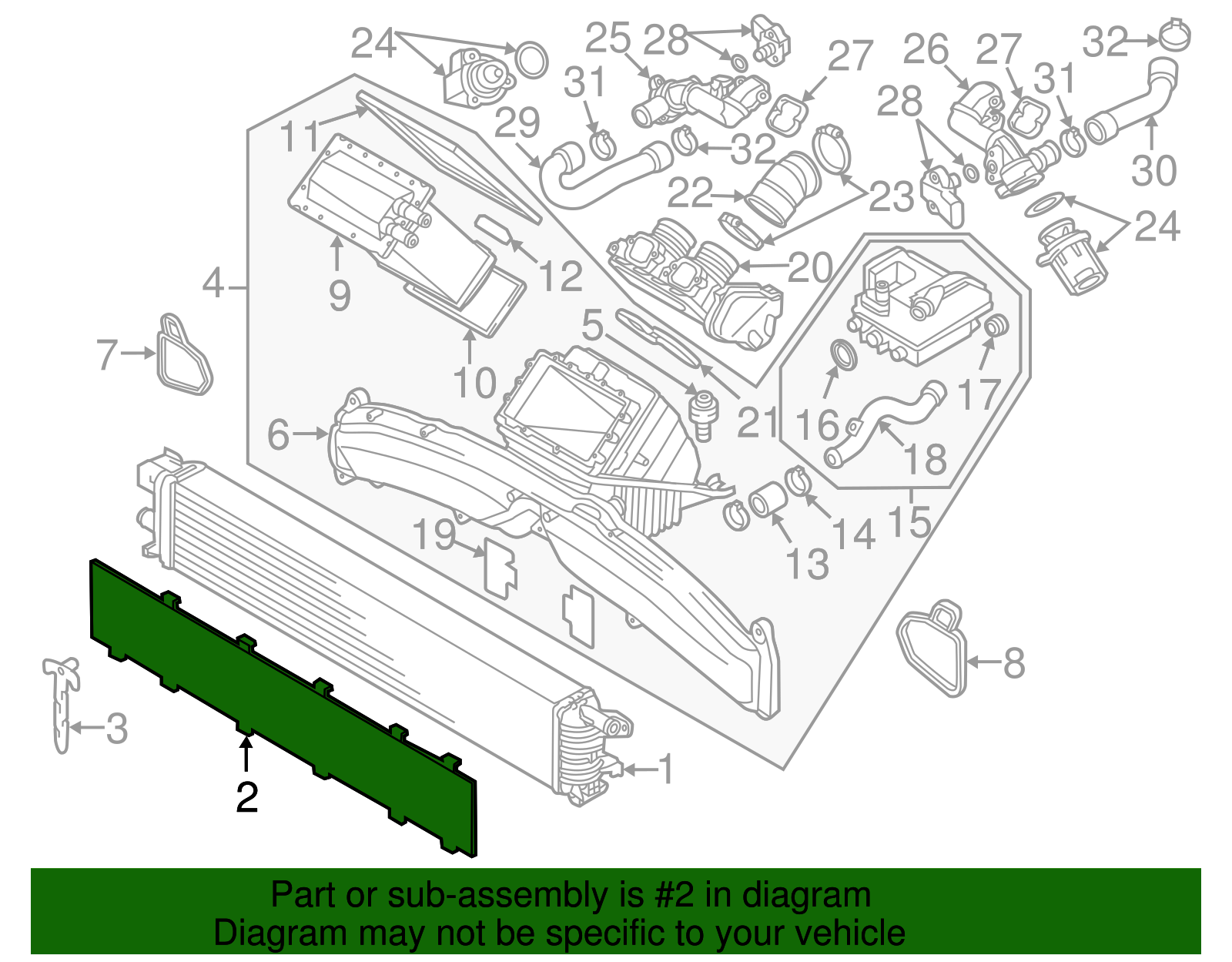2013-2015 Audi S7 Outer Grille 4G8-807-682-E-9B9 | OEM Parts Online