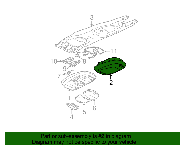 2002-2004 GM Rear Roof Console 88937225 | GMPartsDirect.com