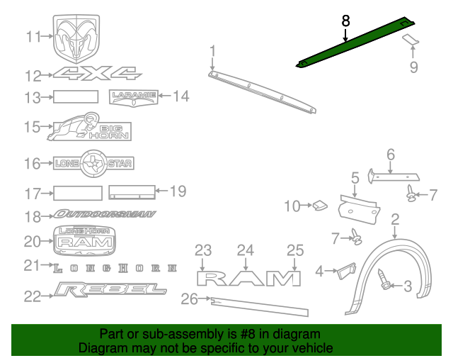 2009-2023 Mopar Cap 68375106AA | TascaParts.com