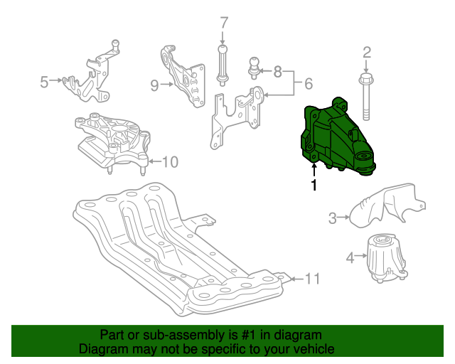 274-223-44-04 - Engine Bracket 2015-2020 Mercedes-Benz | Mercedes-Benz ...