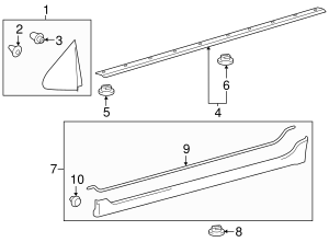 76924-02020 - Rocker Molding Retainer - 2008-2021 Toyota | OEM Genuine ...
