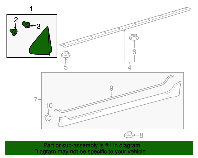 2012-2019 Toyota Prius C Body A-Pillar Trim Panel Insert (Right, Front ...