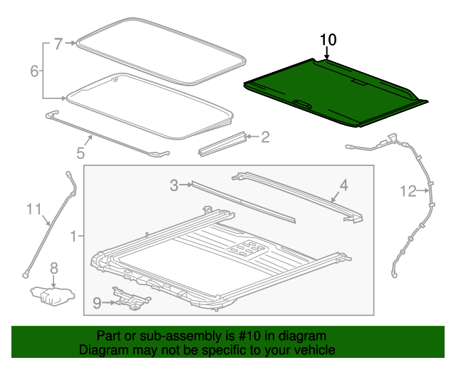 2015-2020 GM Sunroof Cover 84135737 | GMPartsDirect.com