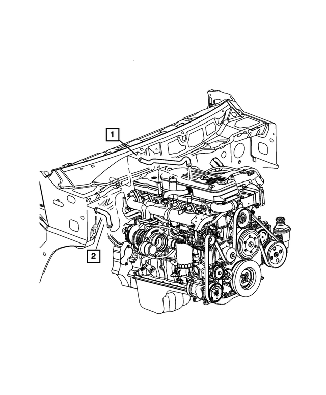 2006-2009 Dodge Heater Hose, Supply 55056674AC | QuirkParts