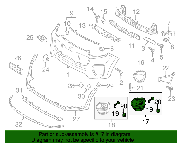 2017-2019 Kia Sportage OEM NEW 17-19 Kia Sportage Sport Utility Front ...