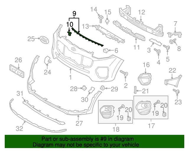 2017-2021 Kia Sportage OEM NEW 2017-2020 Kia Sportage SX Turbo Front ...