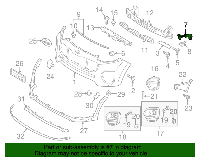2017-2020 Kia Sportage OEM NEW 2017-20 Kia Sportage Front Bumper Upper ...