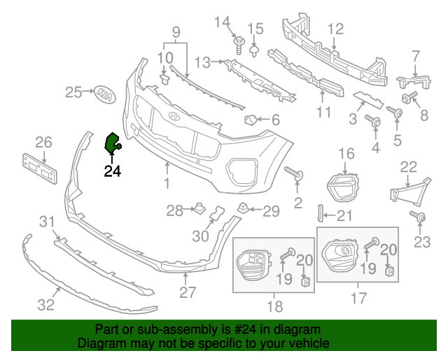 86517-D9000 - Tow Eye Cap 2017-2019 Kia Sportage | Kia.Parts Store