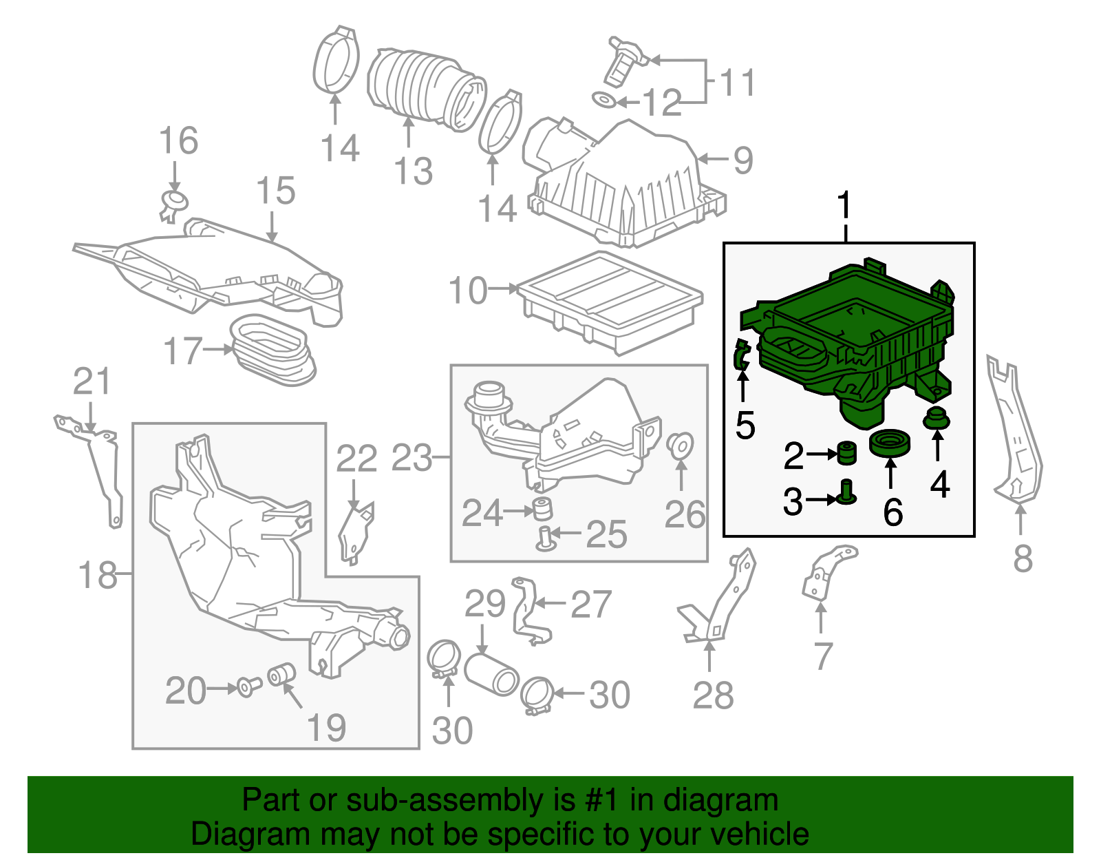 17201-6B2-A00 - 2018-2022 Honda Accord - Case Set Air Cleaner | Genuine Honda Parts