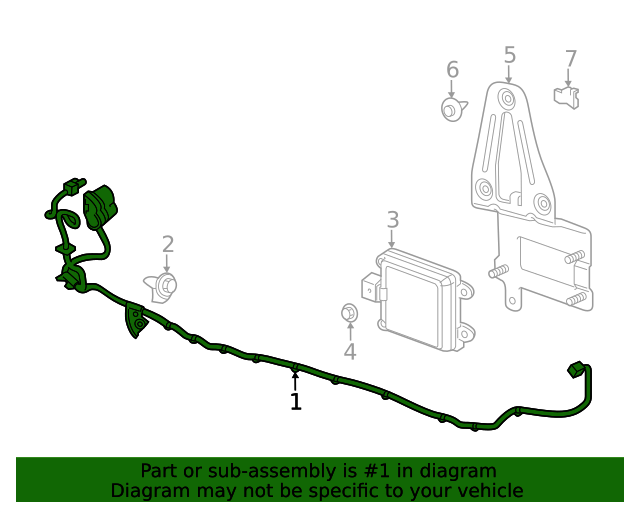 86797638 - Front Object Alarm Sensor Wiring Harness 2022-2024 Chevrolet ...