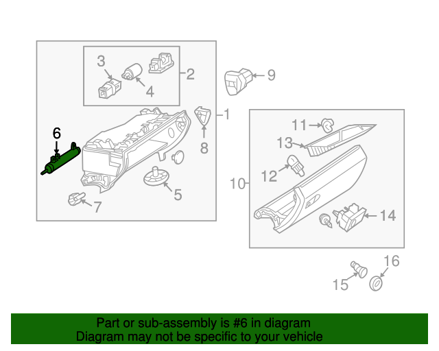 2008-2013 Mercedes-Benz Glove Box Support 204-680-11-26 ...