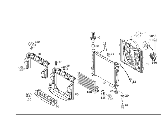 203-500-20-03 - Cooler 2007-2009 Mercedes-Benz CLK550 | Mercedes-Benz ...