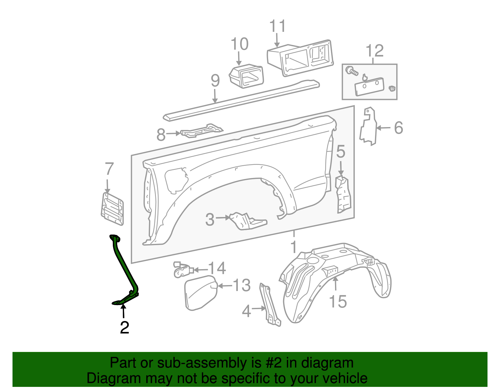 65672-04050 - Truck Bed Panel Brace (Left, Front) 2005-2015 Toyota ...