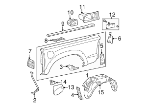 65671-04050 - Truck Bed Panel Brace (Right, Front) - 2005-2015 Toyota ...