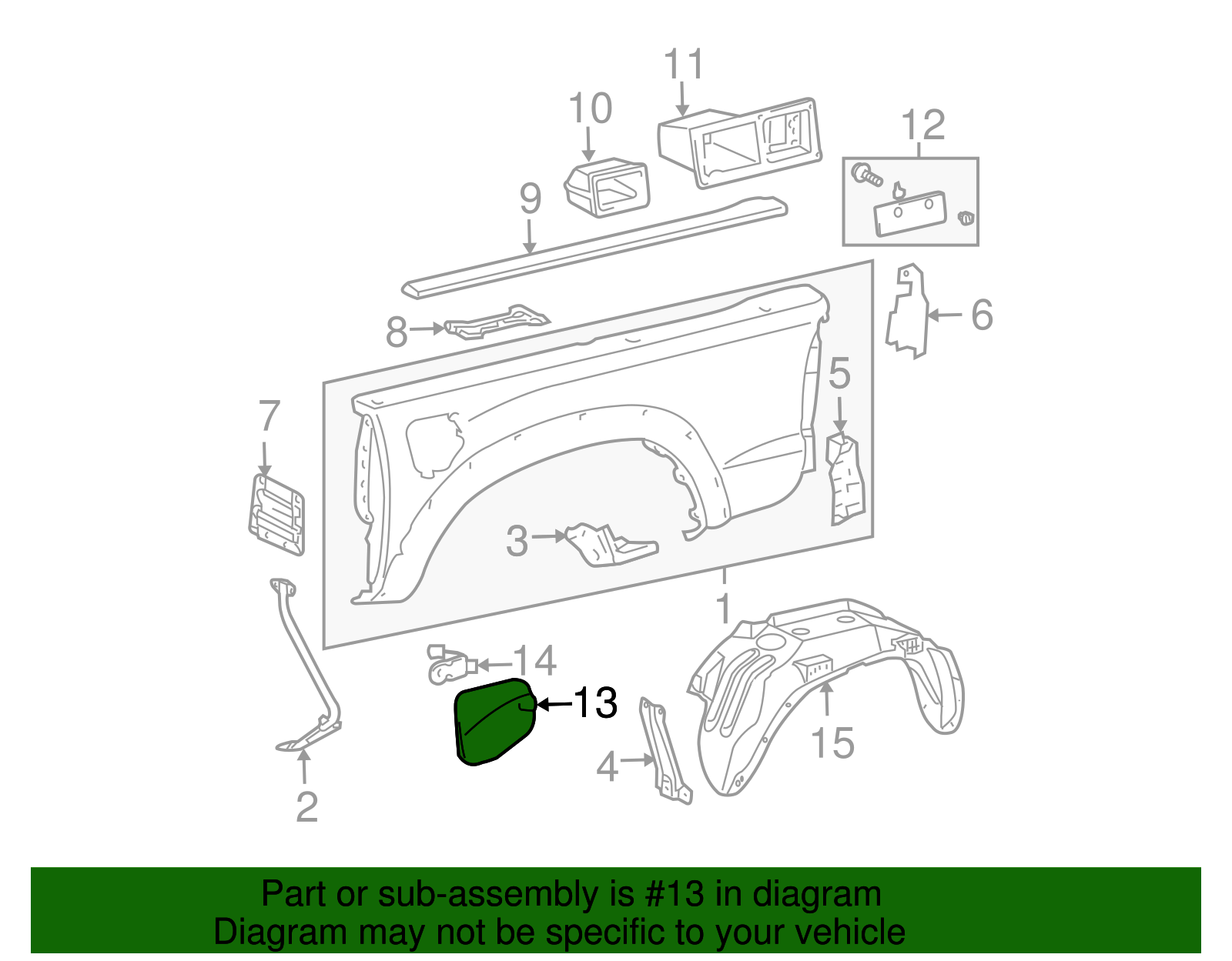 77305-04904 - High-Quality Fuel Filler Door for 2005-2015 Toyota Tacoma ...