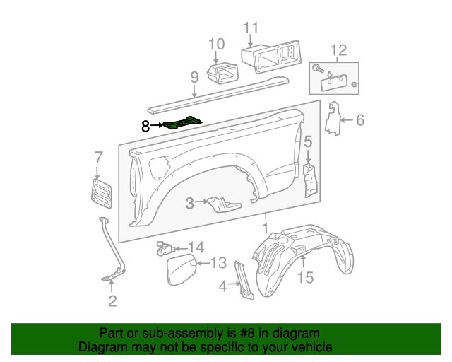 65636-04060 - Truck Bed Panel Reinforcement - 2005-2020 Toyota Tacoma ...