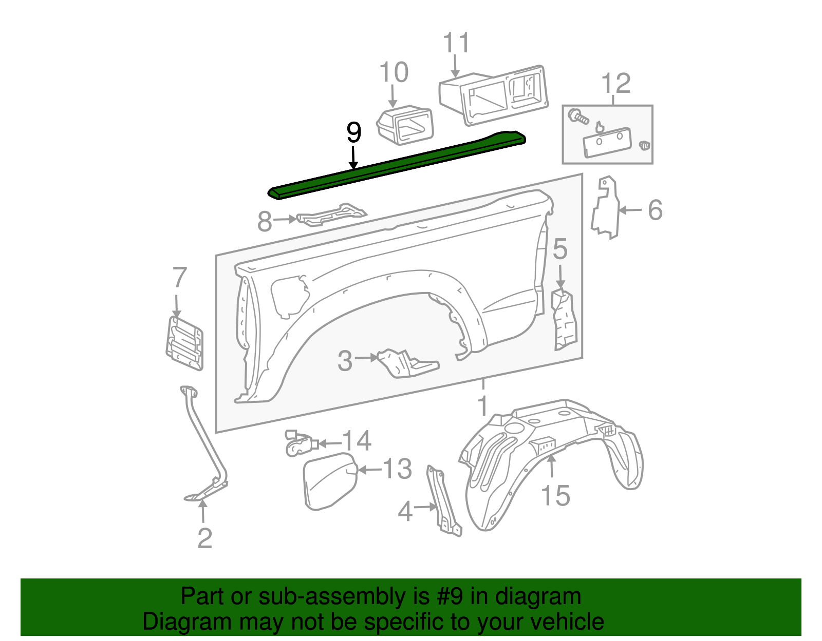 2005-2015 Toyota Tacoma Protector | Passenger Side Bed Panel 66248 ...
