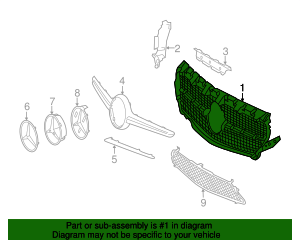 117-888-01-60 - Grille Assembly 2014-2016 Mercedes-Benz | Mercedes-Benz ...