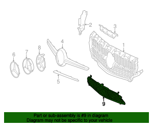 117-885-00-22 - Lower Grille 2014-2016 Mercedes-Benz | Mercedes-Benz ...