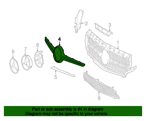 2014-2019 Mercedes-Benz Center Molding UNPAINTED 117-888-00-60-9999 ...