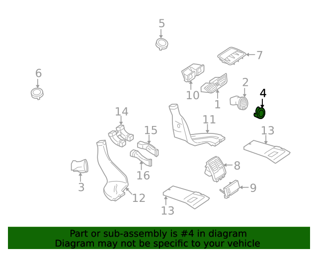 219-830-00-18-9051 - Vent Grille 2006-2011 Mercedes-Benz | Mercedes ...