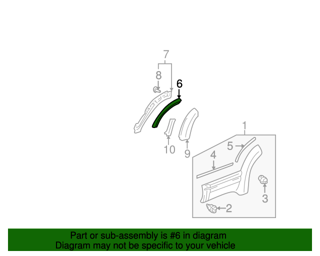 1996-1998 Toyota 4Runner Flare Pad 75767-35010 | Toyota Parts Center