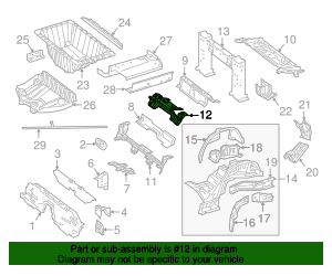 206-618-52-00 - Floor Pan Crossmember Bracket 2022 Mercedes-Benz C 300 ...