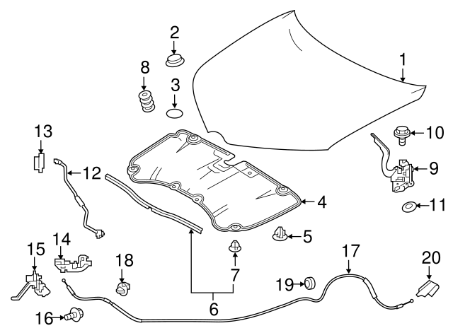 2016-2018 Toyota Latch 53510-12B01 | Toyota Parts Center