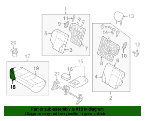 2014-2019 Nissan Versa Note Seat Cushion Pad 88305-3VL0A | Temecula ...