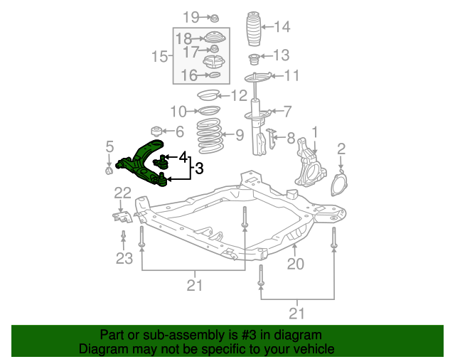 2005-2010 GM Front Driver Side Lower Control Arm 25984680 GM ...