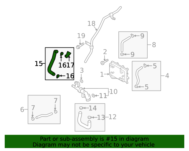 25414-S8500 - Radiator Coolant Hose 2020-2024 Hyundai Palisade ...