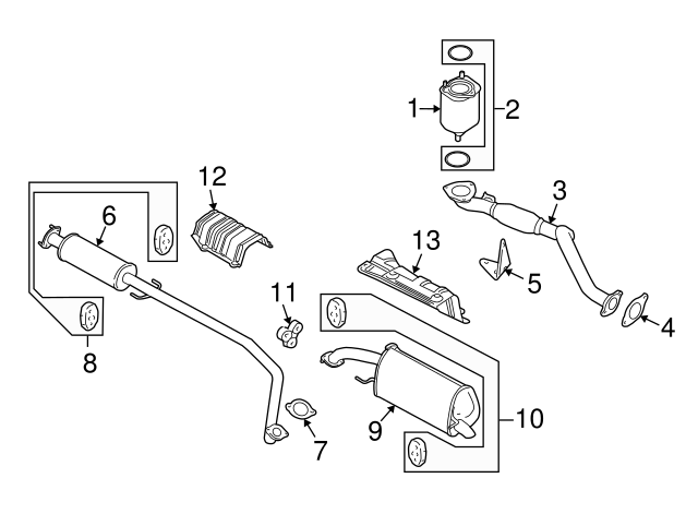 2006-2008 Chevrolet Exhaust Muffler Intermediate Hanger 96476049 ...