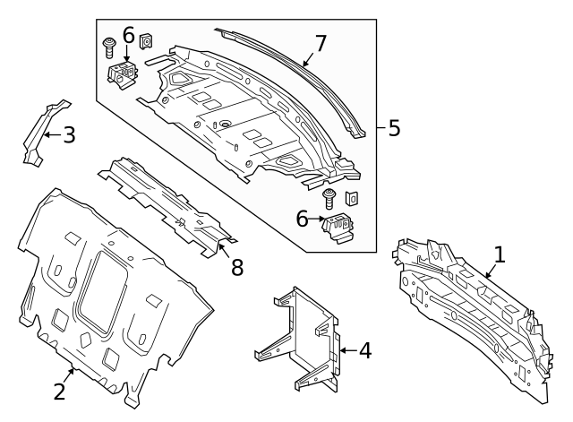 222-640-35-00 - Partition Panel Bracket 2015-2021 Mercedes-Benz ...