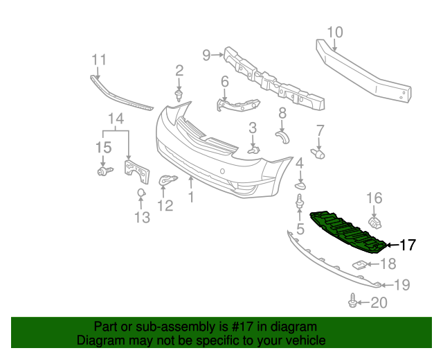 2006-2009 Toyota Prius Radiator Support Splash Shield 51447-47010 ...