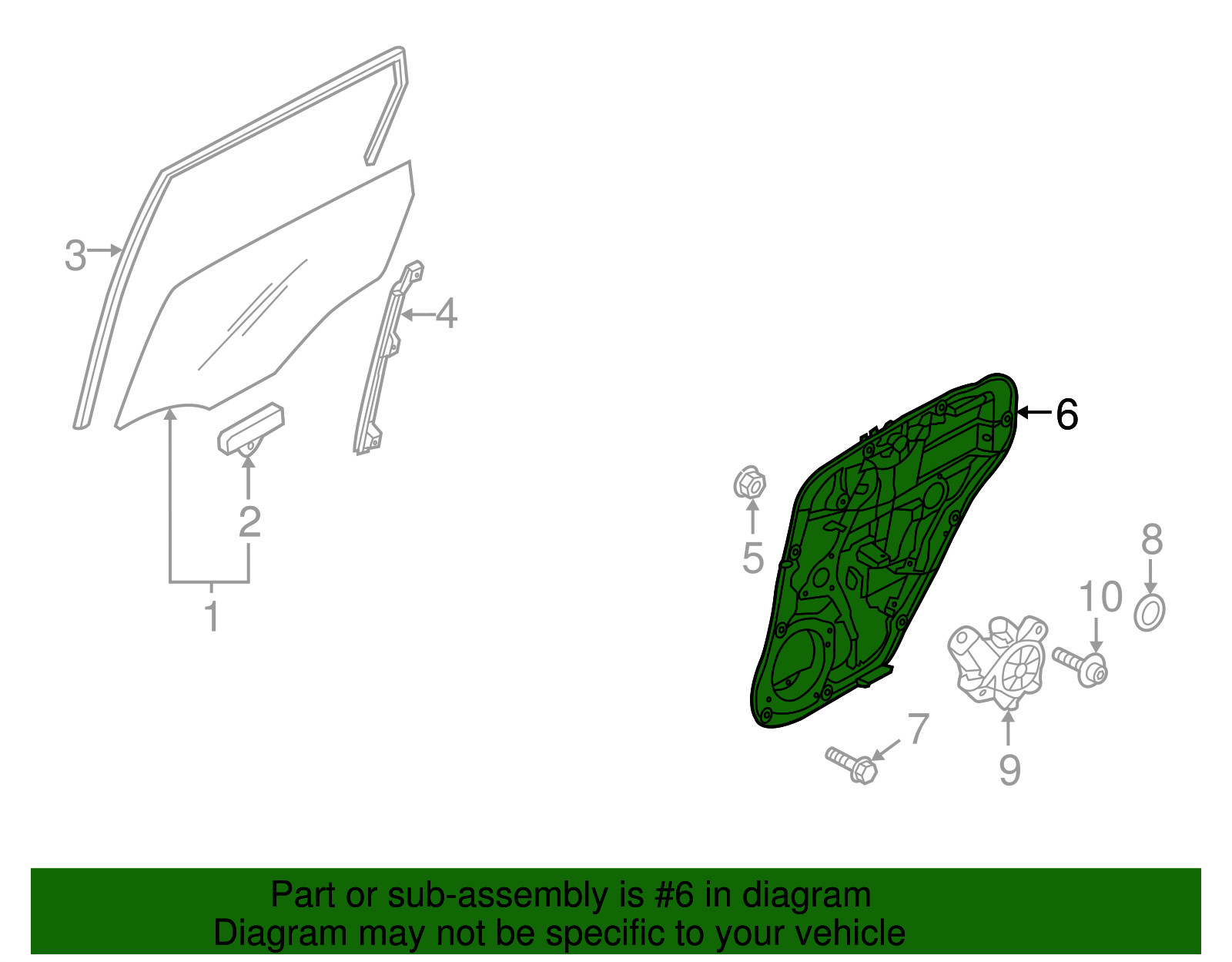 83481-Q4000 - Window Regulator 2019-2022 Kia Niro EV | Kia.Parts Store