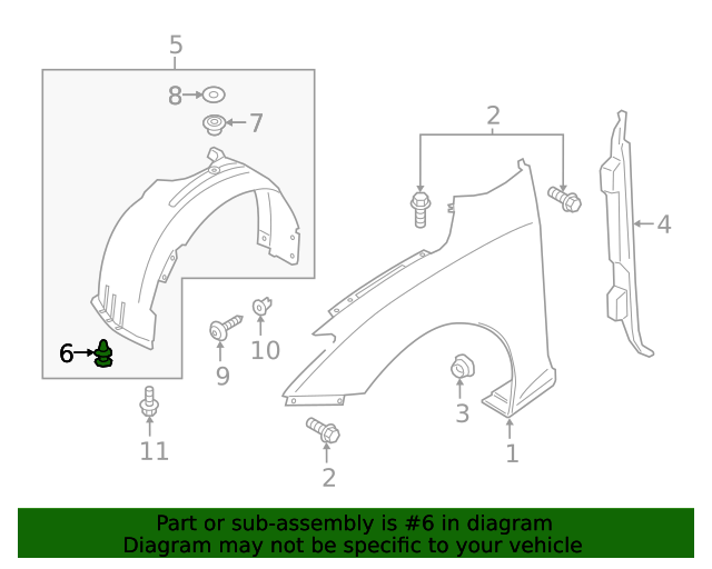 2019-2024 Hyundai Fender Liner Rivet 86829-A2000 | OEM Parts Online
