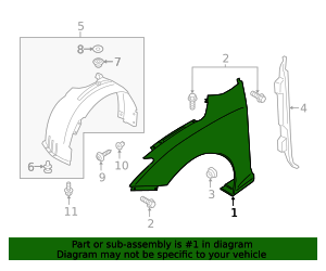 2019-2022 Hyundai Fender 66321-J3010 | Hamilton Hyundai Parts Canada